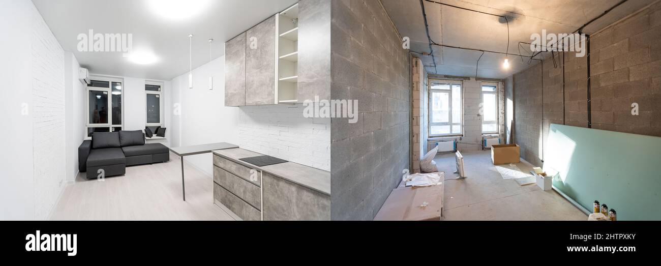 Interior Empty Modern Loft Office open space modern office footage ...