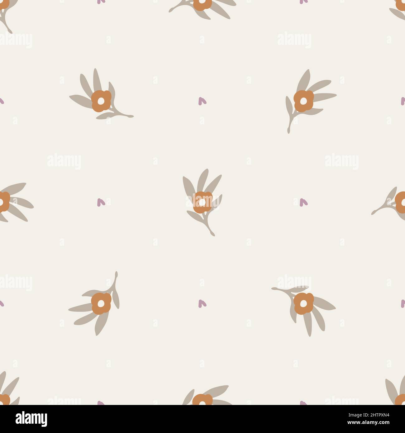 Gender neutral sprigged foliage seamless vector background. Simple ...