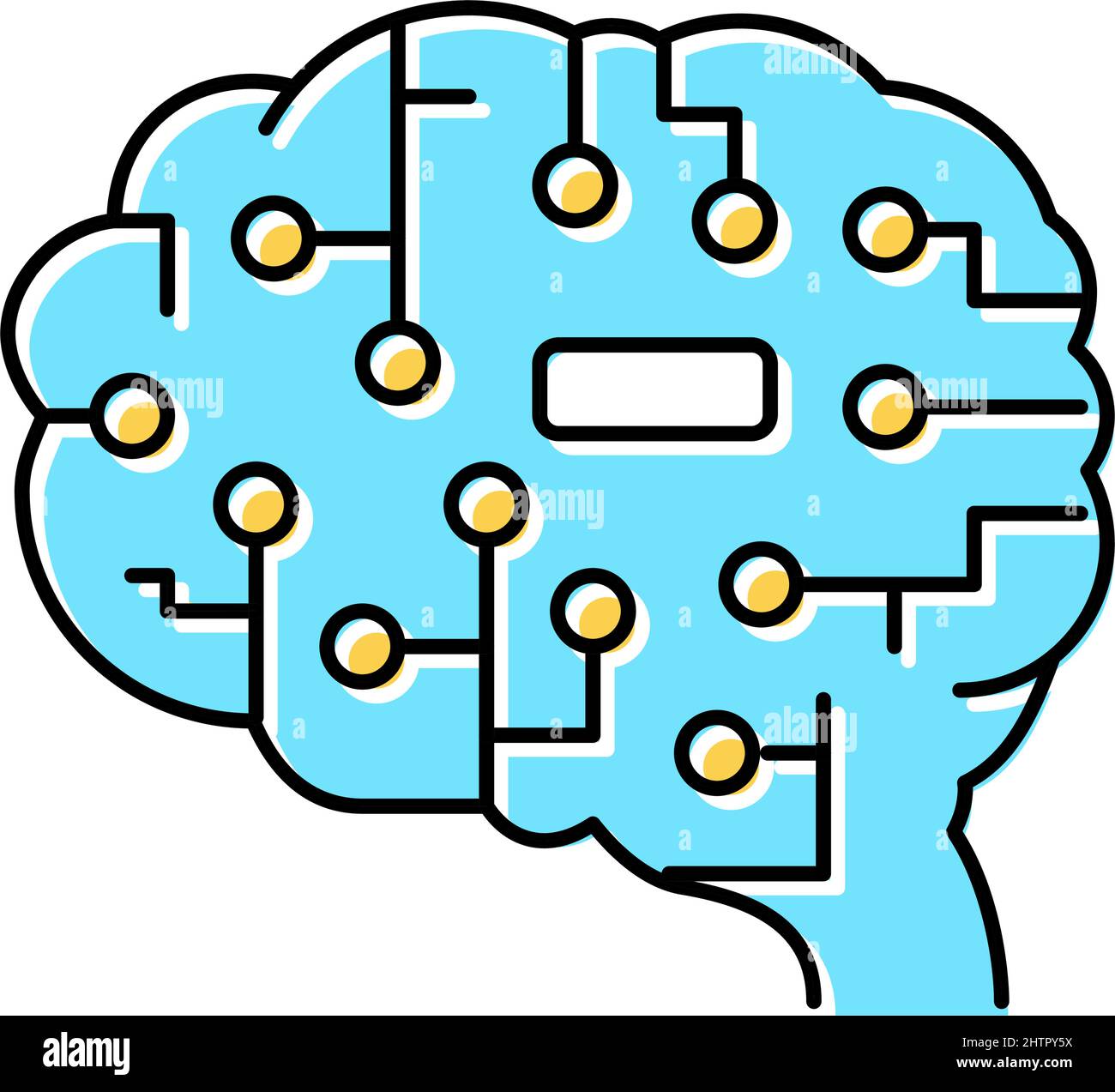 artificial intelligence brain color icon vector illustration Stock ...