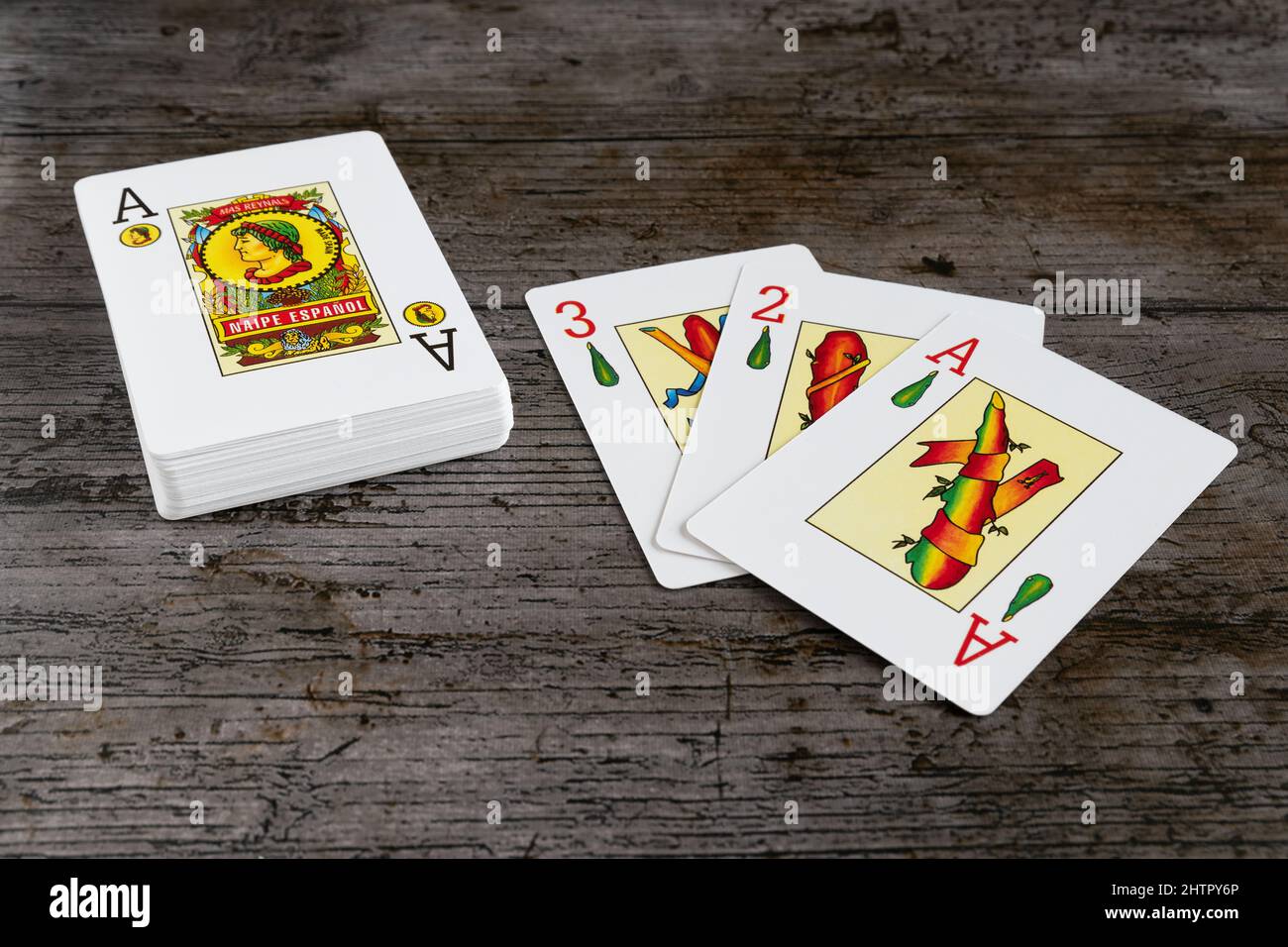 Deck of cards Spanish classic game Stock Photo - Alamy