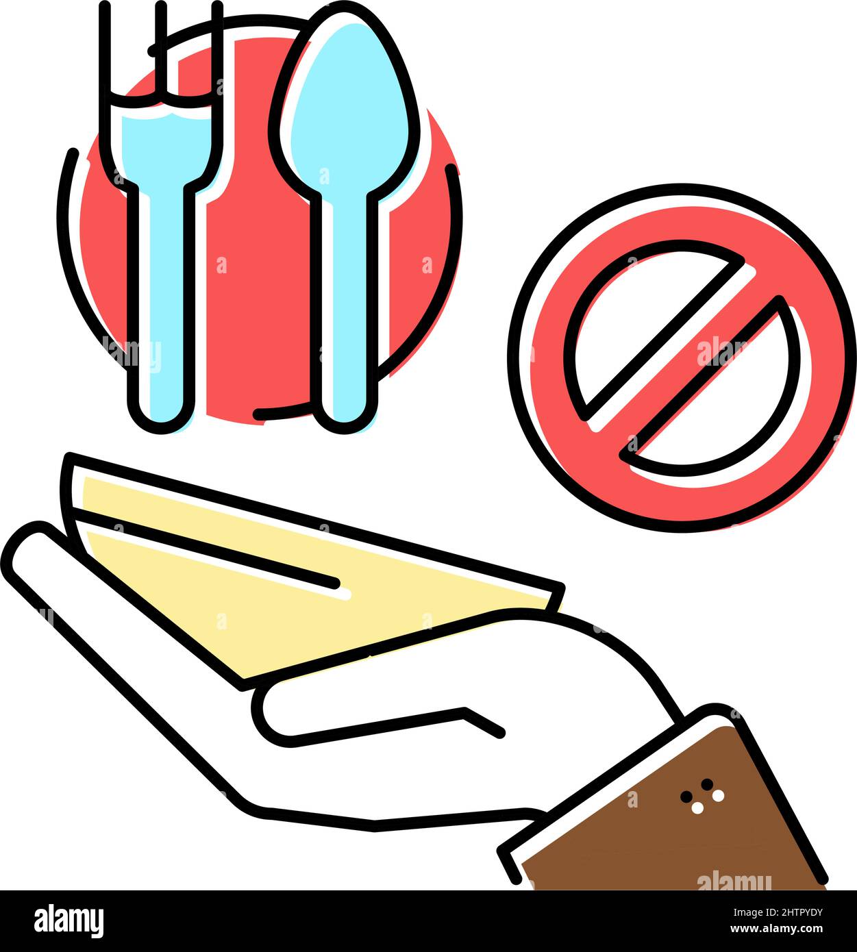 hungry poverty problem color icon vector illustration Stock Vector ...