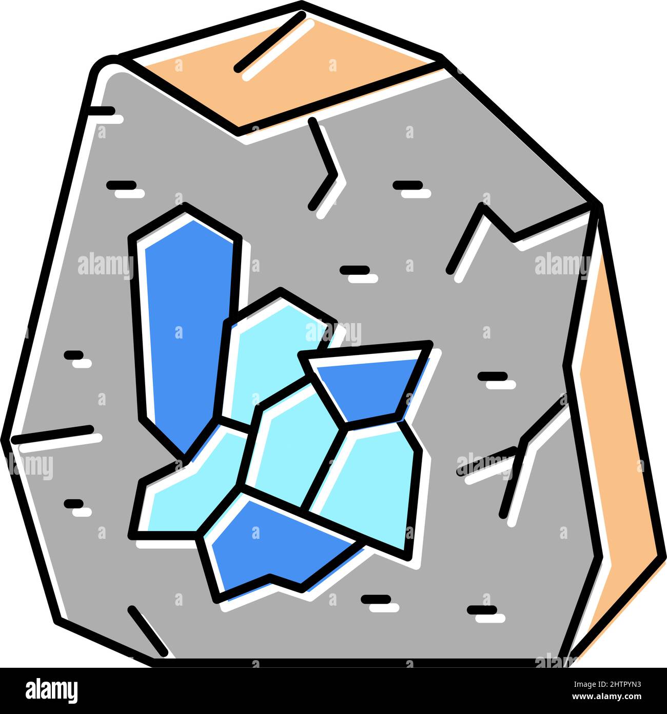 minerals in stone color icon vector illustration Stock Vector Image ...