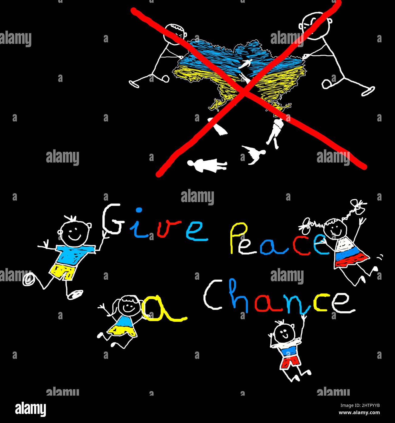 Russian and Ukrainian children calling for an end to the war. Children ...