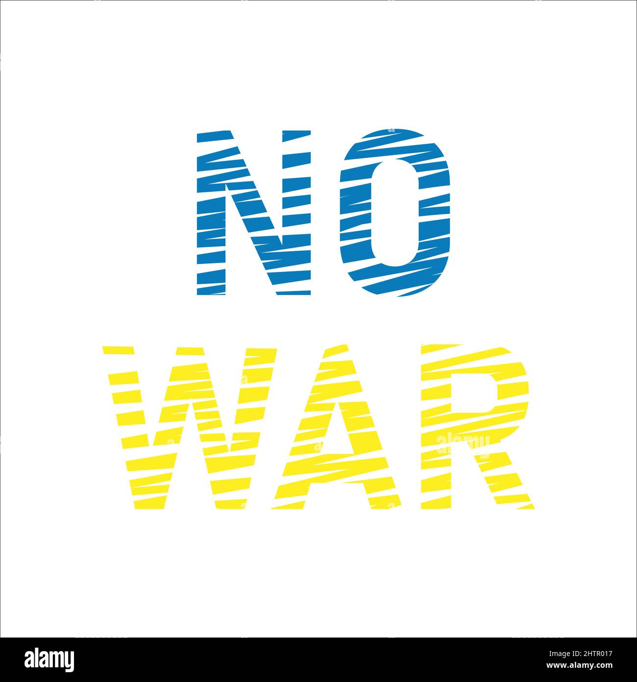 Ukrainian vector patriotic lettering in blue and yellow colors. No war ...