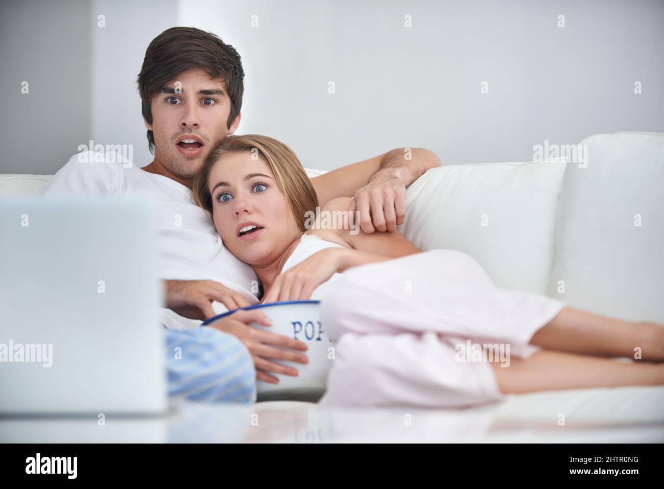 People watching scary movie hi-res stock photography and images - Alamy