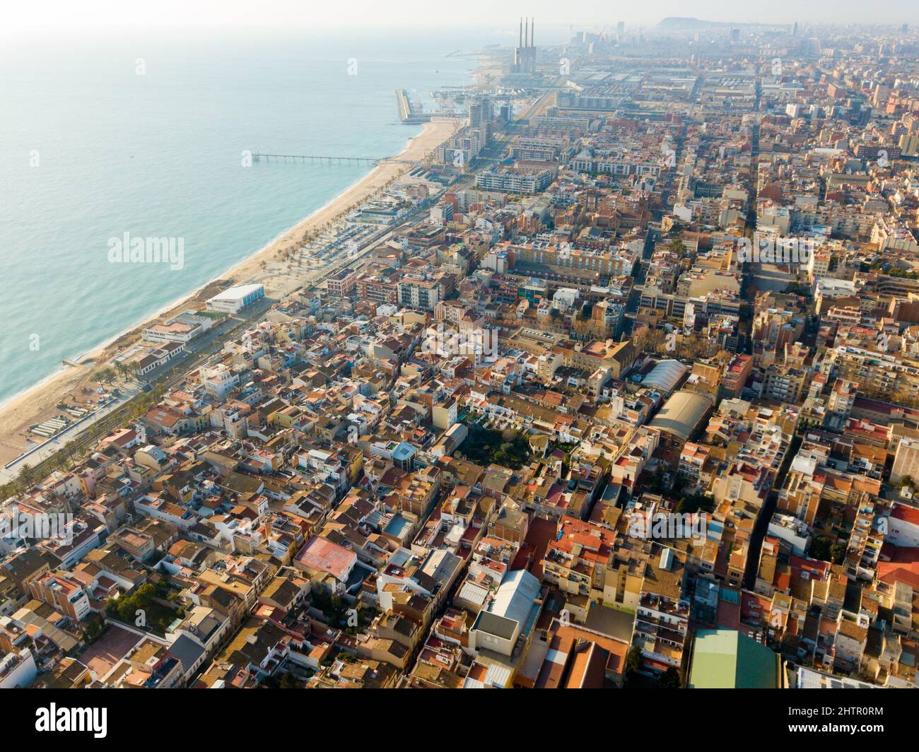 Aerial view of coastal zone of Badalona Stock Photo - Alamy