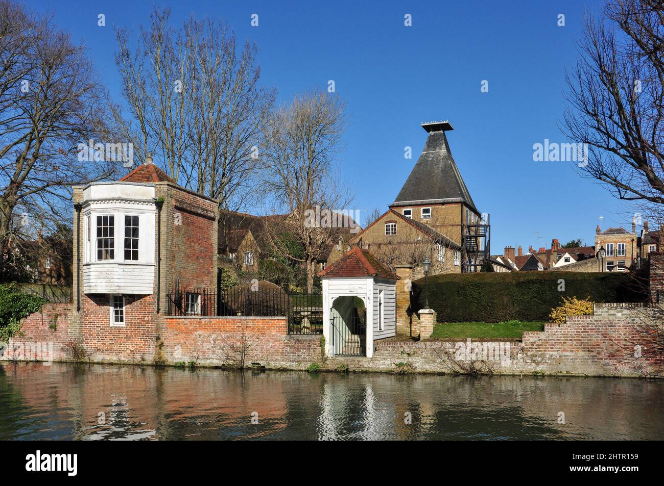 Old Maltings and other riverside buildings by the River Lea, Ware ...