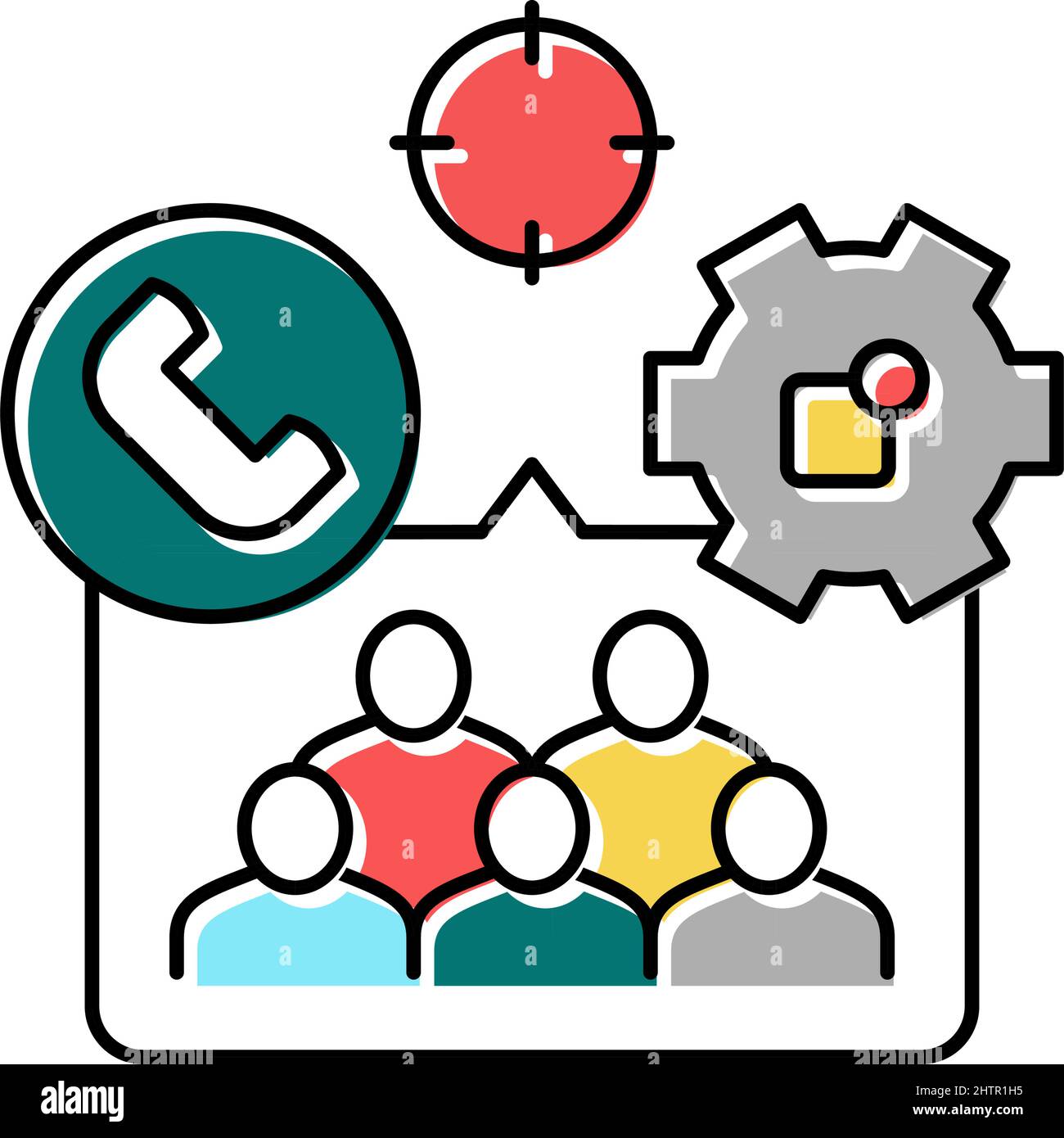 crm target advertisement color icon vector illustration Stock Vector ...