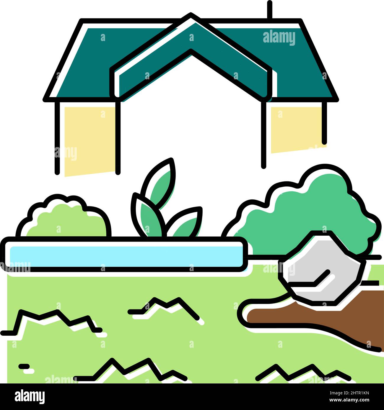 garden design color icon vector illustration Stock Vector Image & Art ...