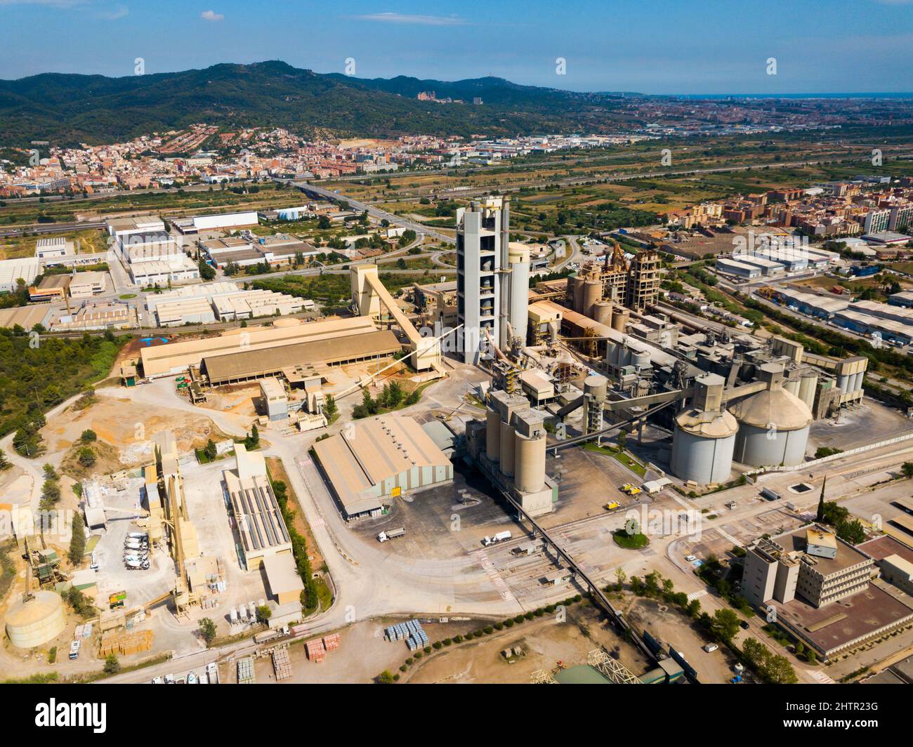 Aerial view of cement plant Stock Photo - Alamy