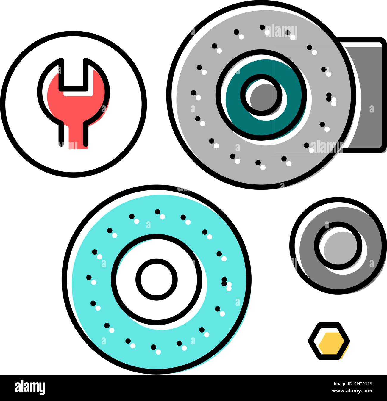 bearing replacement color icon vector isolated illustration Stock ...