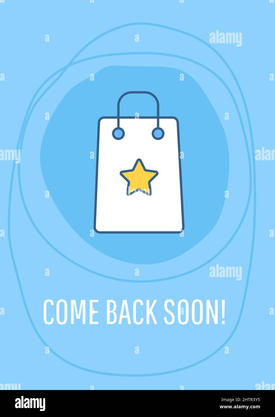 Come back soon greeting card with color icon element Stock Vector Image ...