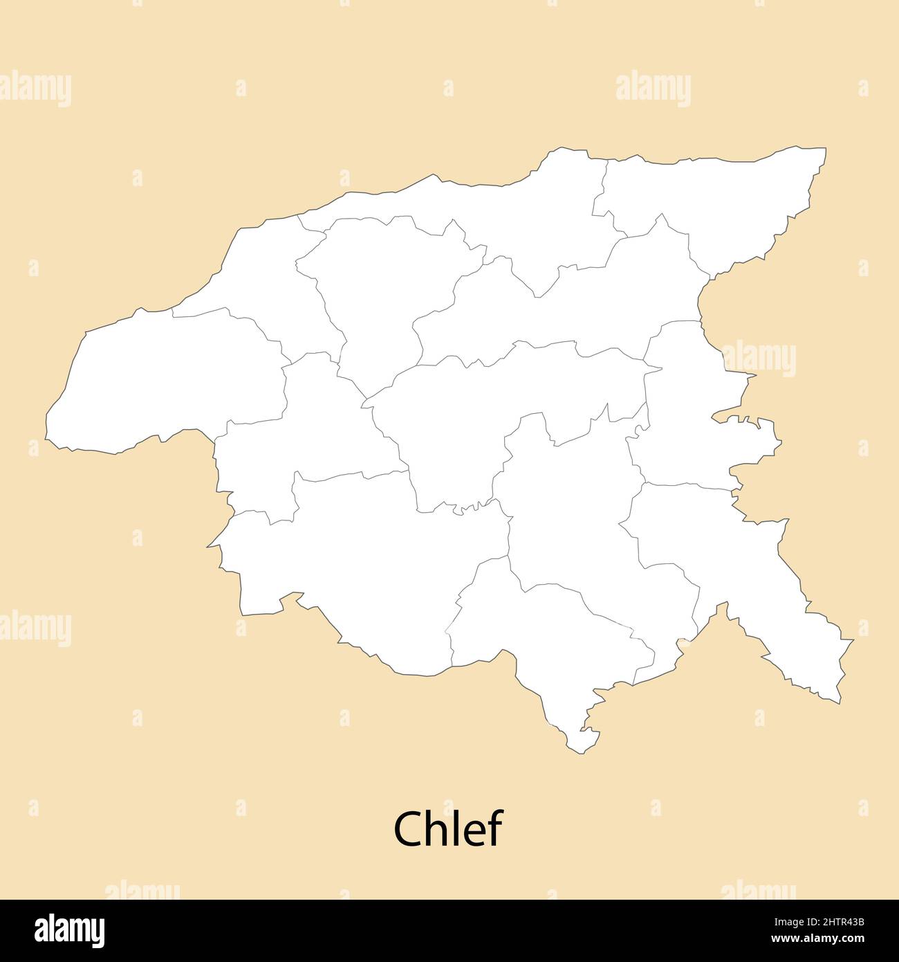 High Quality map of Chlef is a province of Algeria, with borders of the ...