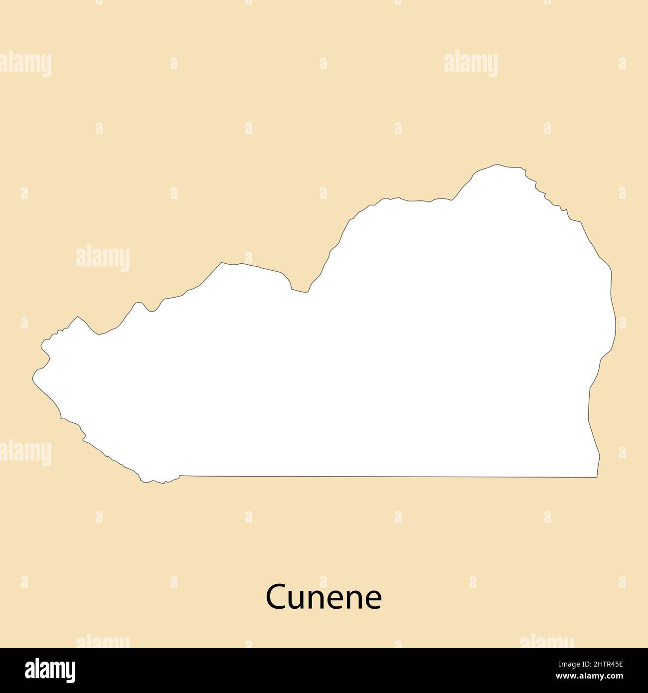 High Quality map of Cunene is a region of Angola, with borders of the ...