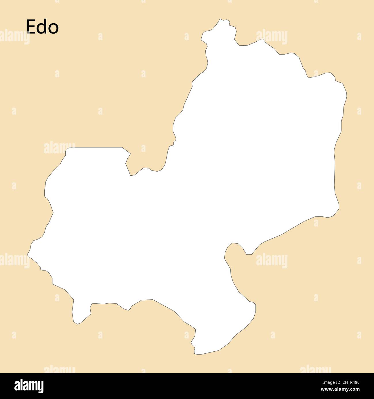 High Quality map of Edo is a region of Nigeria, with borders of the ...