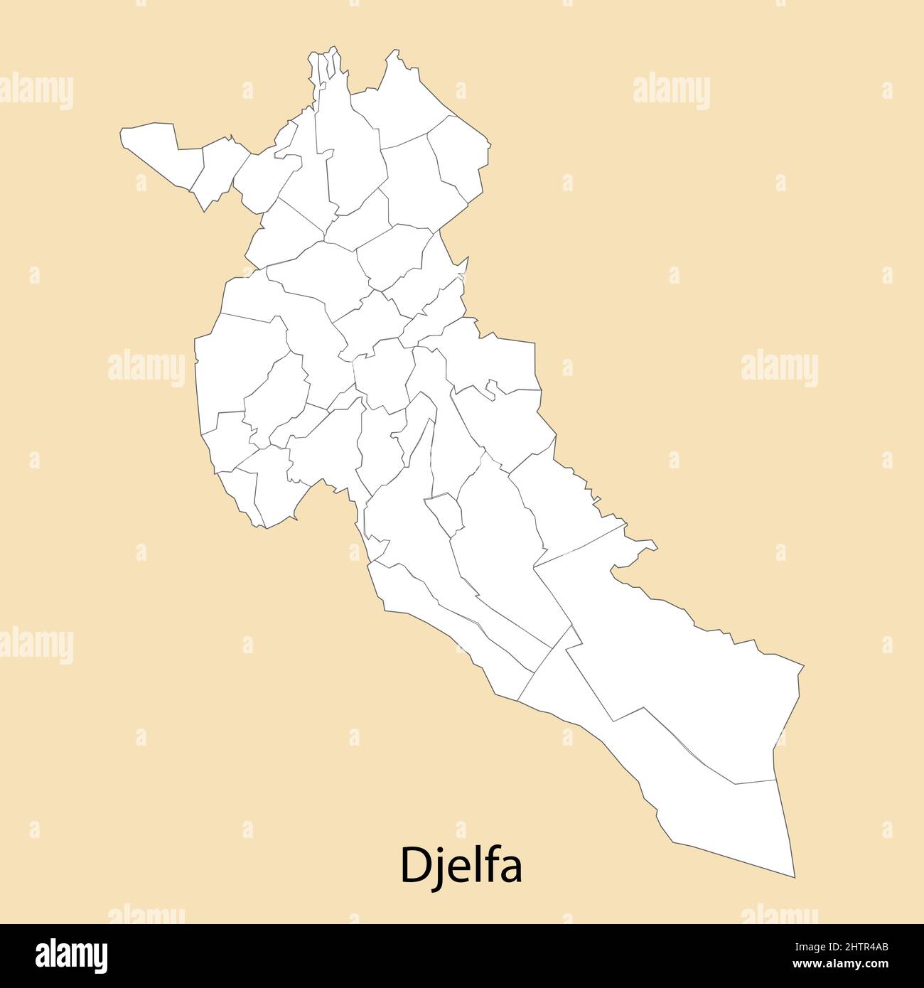 High Quality map of Djelfa is a province of Algeria, with borders of ...