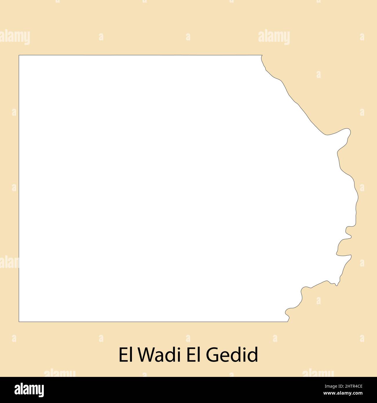 High Quality map of El Wadi El Gedid is a region of Egypt, with borders ...