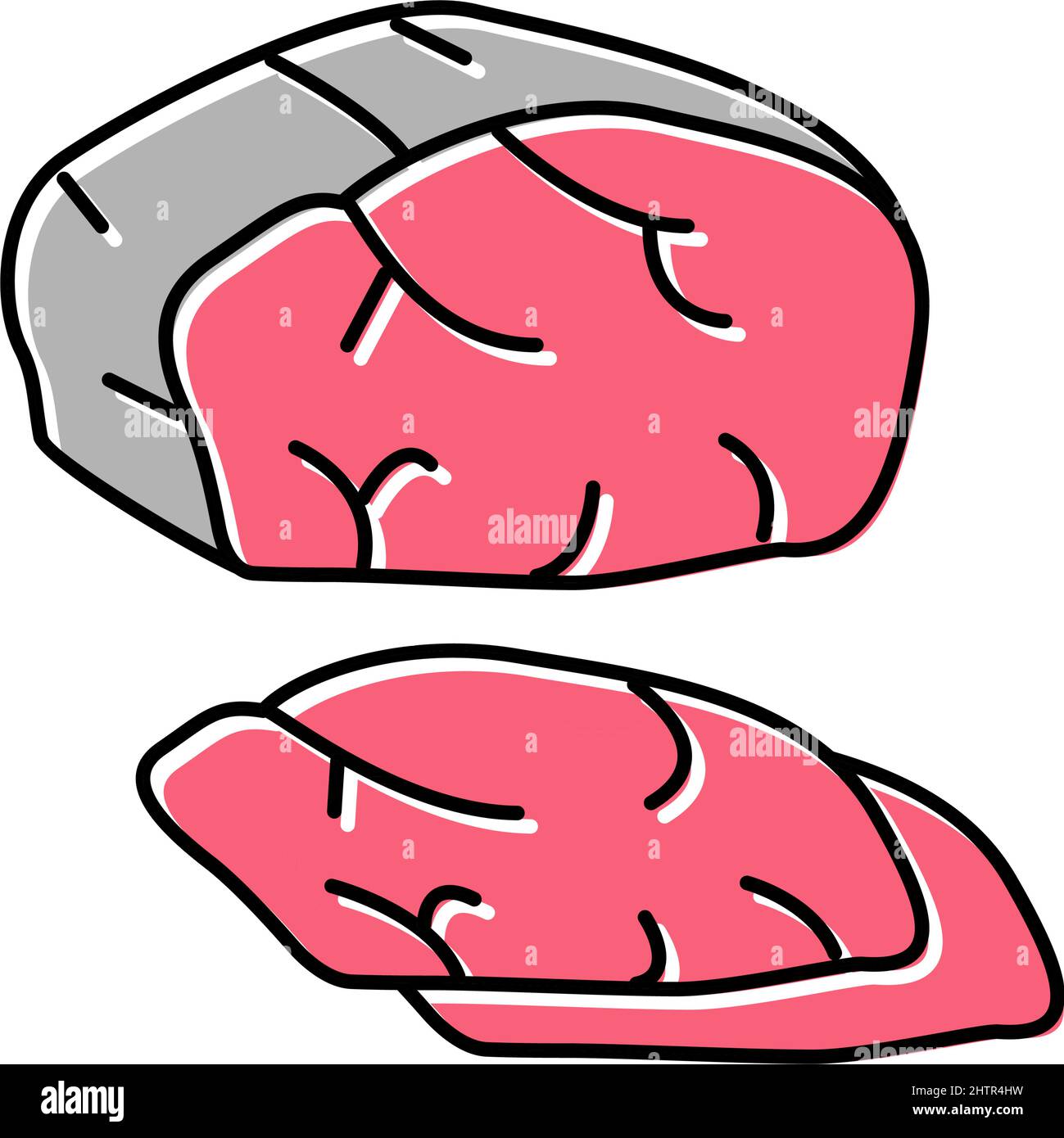 dried cooked meat color icon vector illustration Stock Vector Image ...