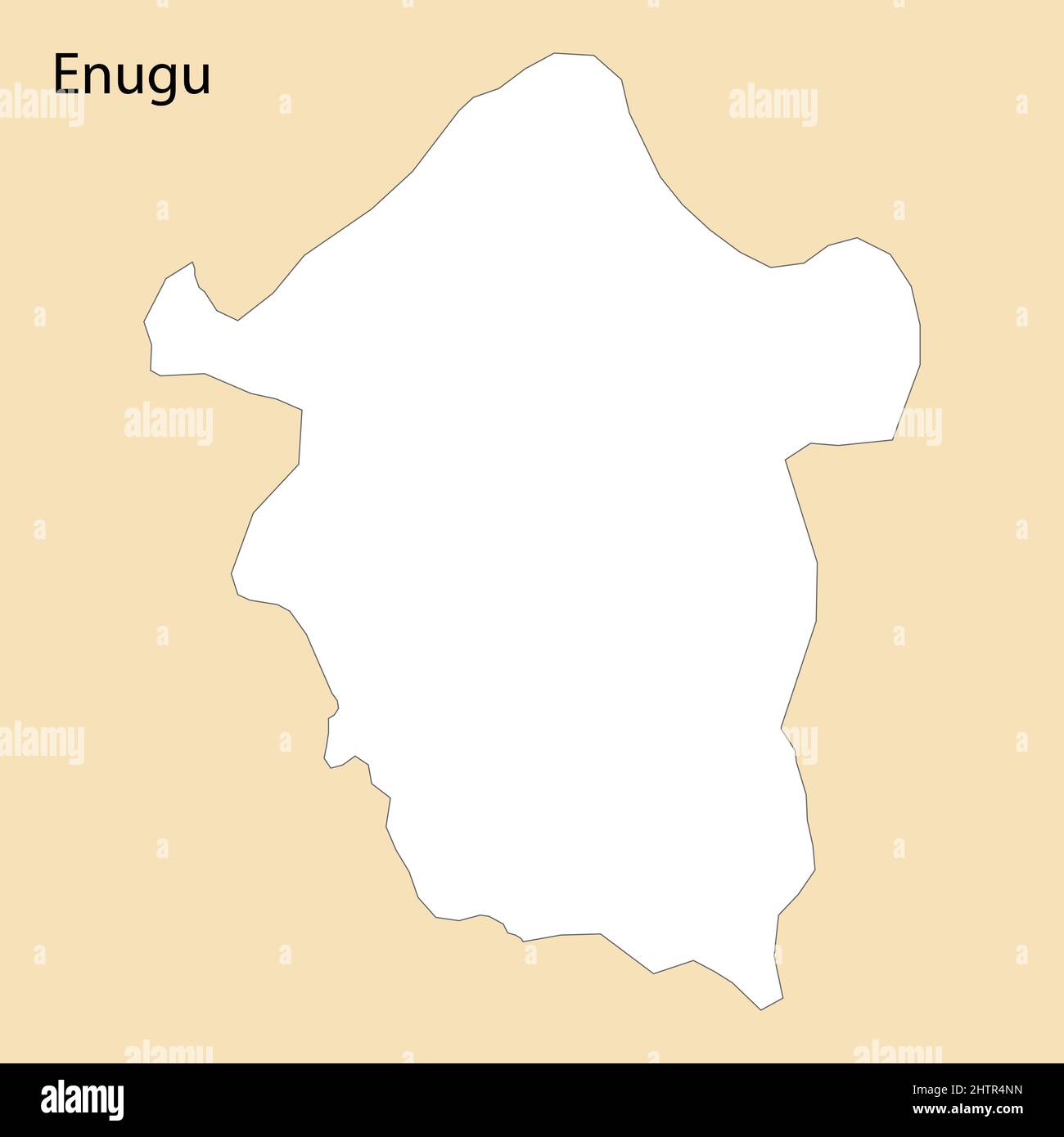 High Quality map of Enugu is a region of Nigeria, with borders of the ...