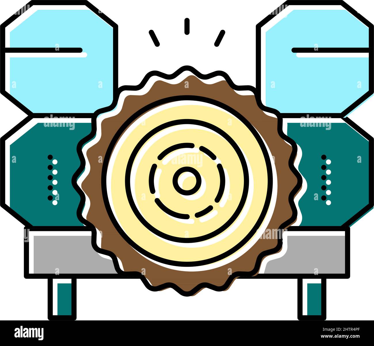 wood timber sawmill machine color icon vector illustration Stock Vector ...