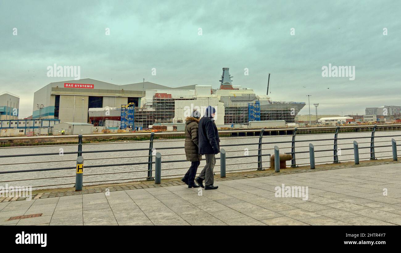 Glasgow, Scotland, UK 2nd March, 2022.Glasgow Harbour area cladding ...