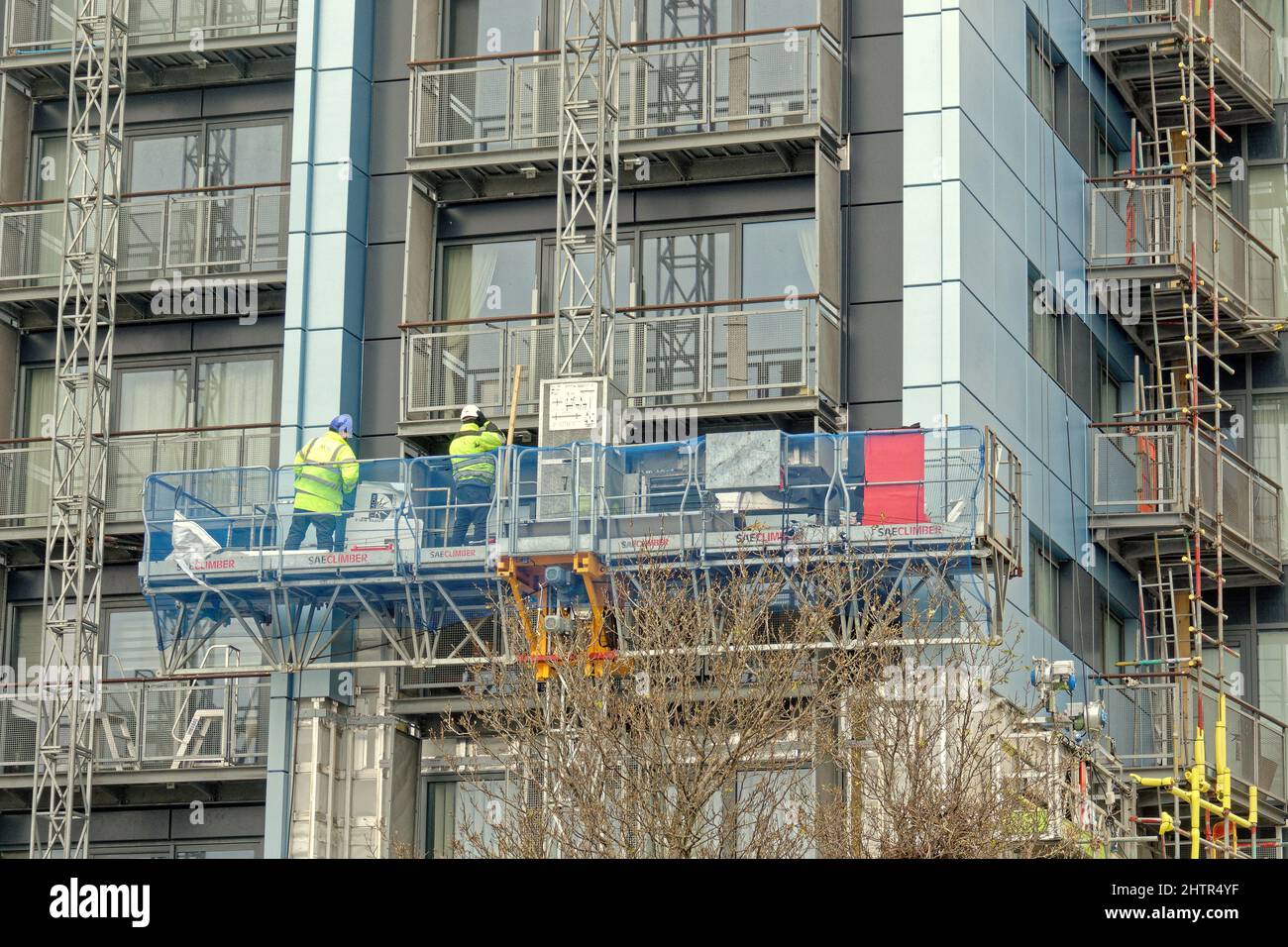 Glasgow, Scotland, UK 2nd March, 2022.Glasgow Harbour area cladding ...