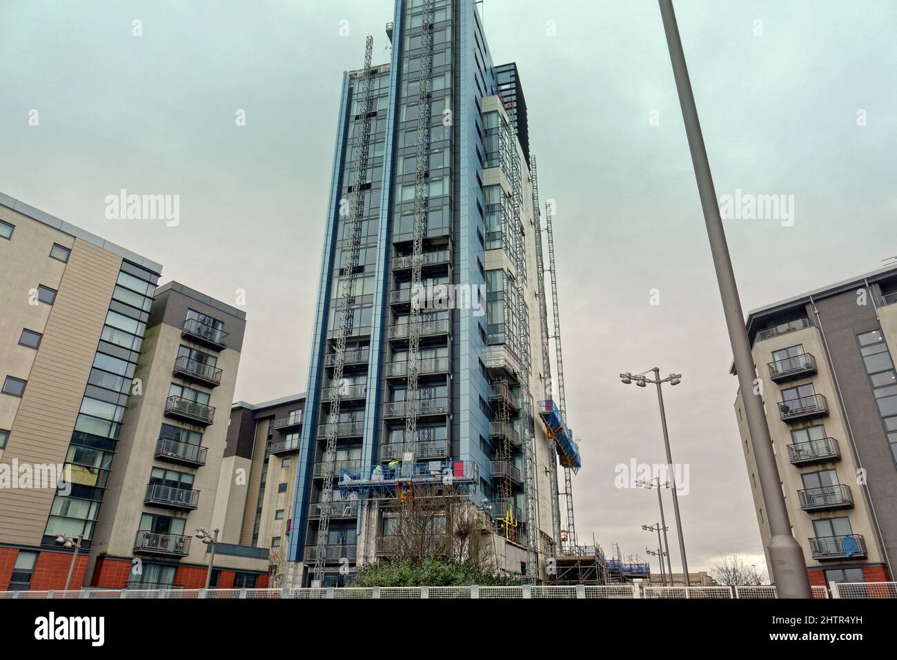 Glasgow, Scotland, UK 2nd March, 2022.Glasgow Harbour area cladding ...