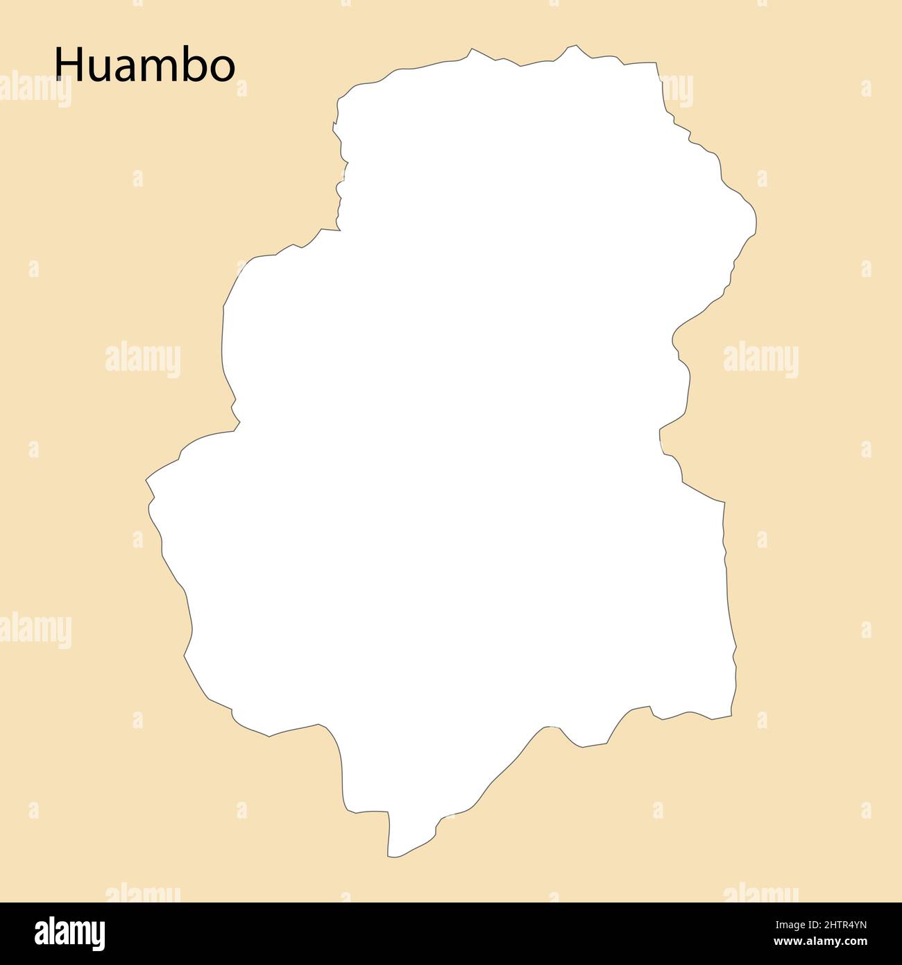 High Quality map of Huambo is a region of Angola, with borders of the ...