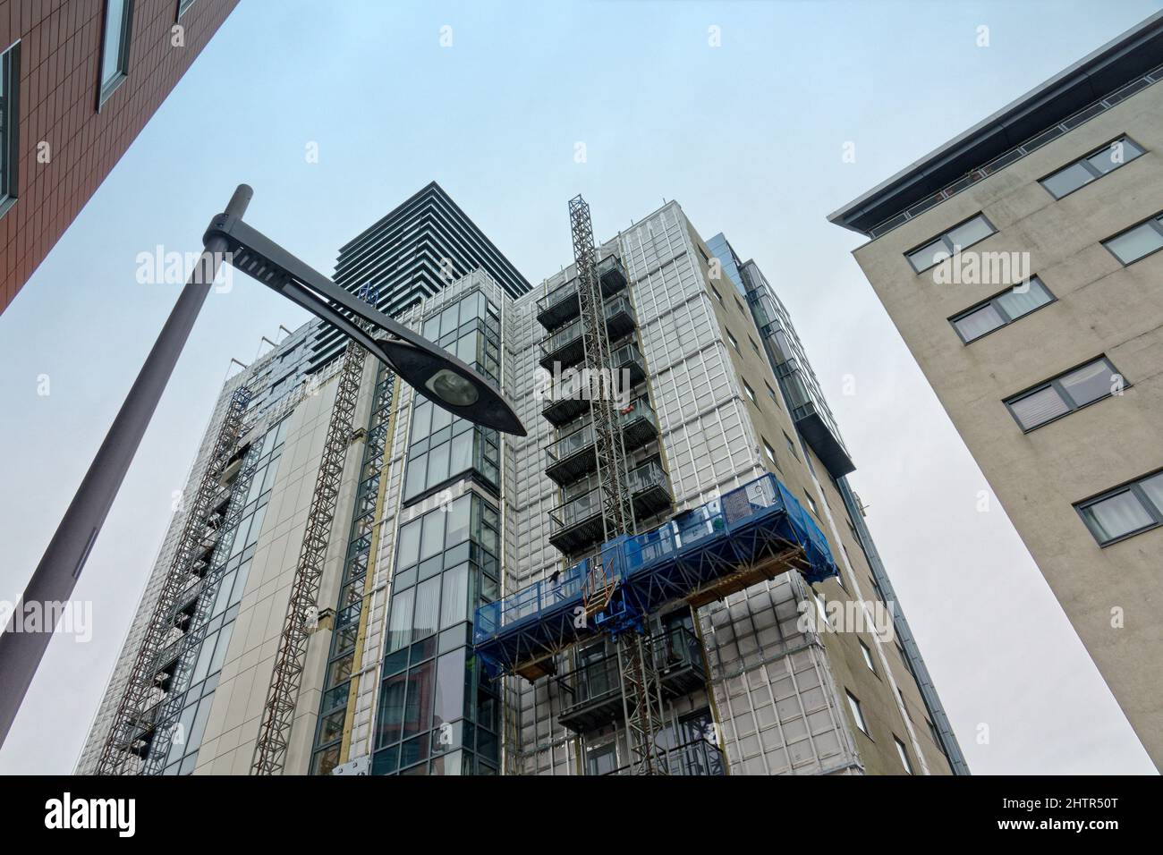 Glasgow, Scotland, UK 2nd March, 2022.Glasgow Harbour area cladding ...