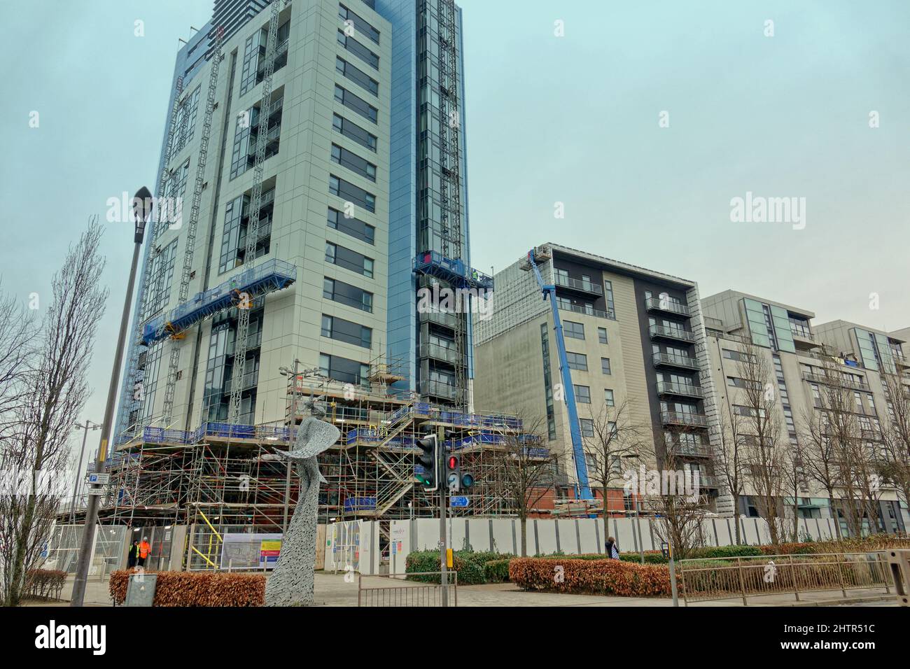 Glasgow, Scotland, UK 2nd March, 2022.Glasgow Harbour area cladding ...