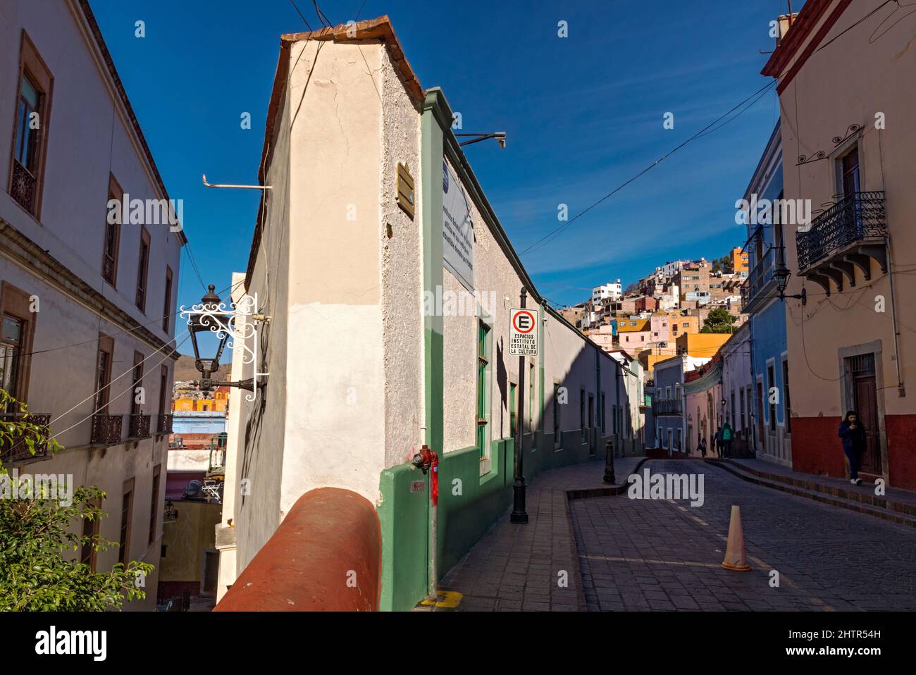 Mexico, Guanajuato State, Guanajuato, a colorful streetscape of the ...