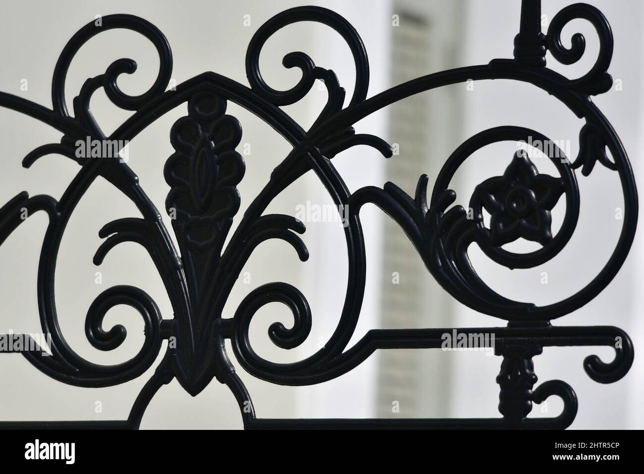 Traditional custom made wrought iron balcony railing in Nafplio, Greece ...