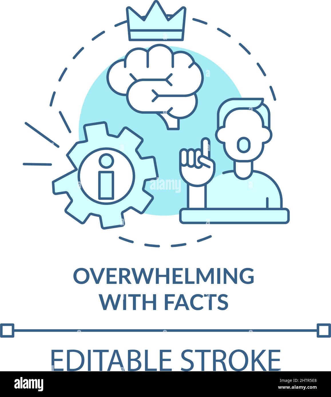Overwhelming with facts turquoise concept icon Stock Vector Image & Art ...