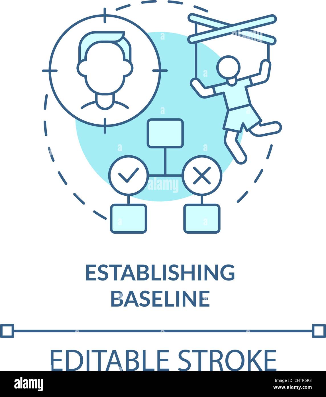 Establishing baseline turquoise concept icon Stock Vector Image & Art ...