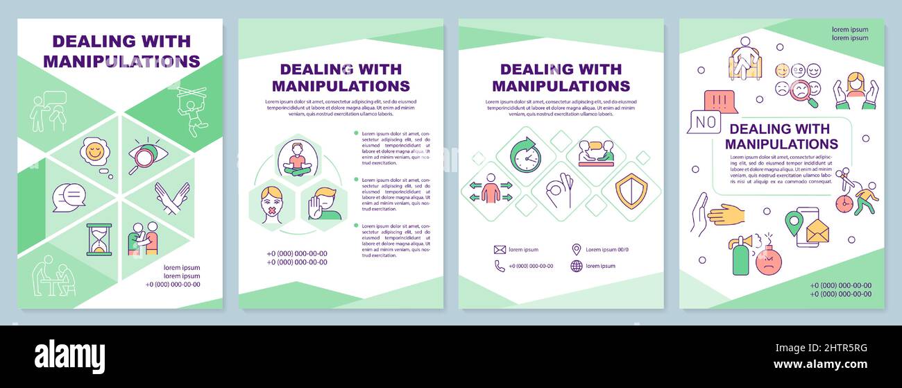 Dealing with manipulations green brochure template Stock Vector Image ...
