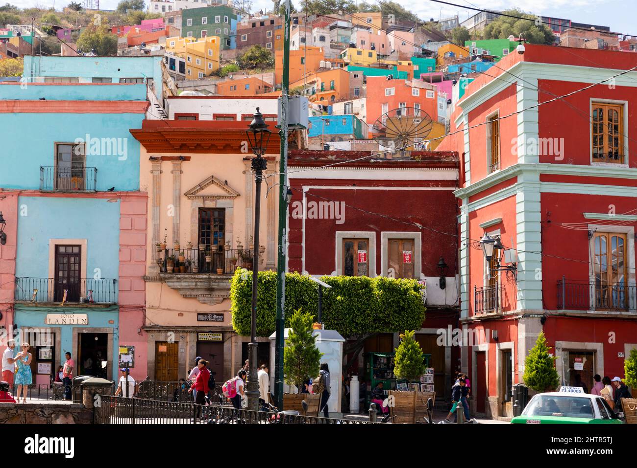 Mexico, Guanajuato State, Guanajuato, a colorful streetscape of the ...