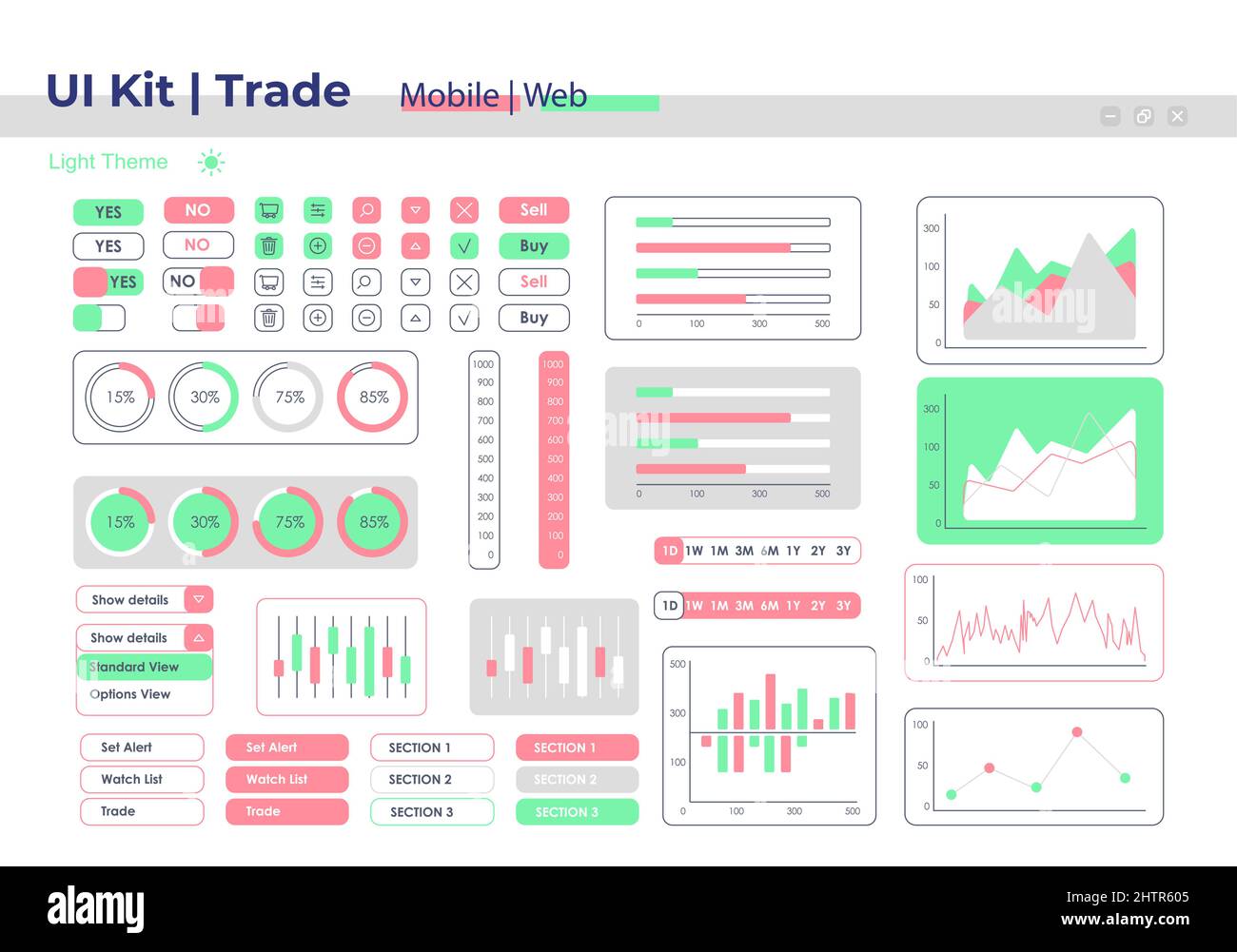 Trade UI elements kit Stock Vector Image & Art - Alamy