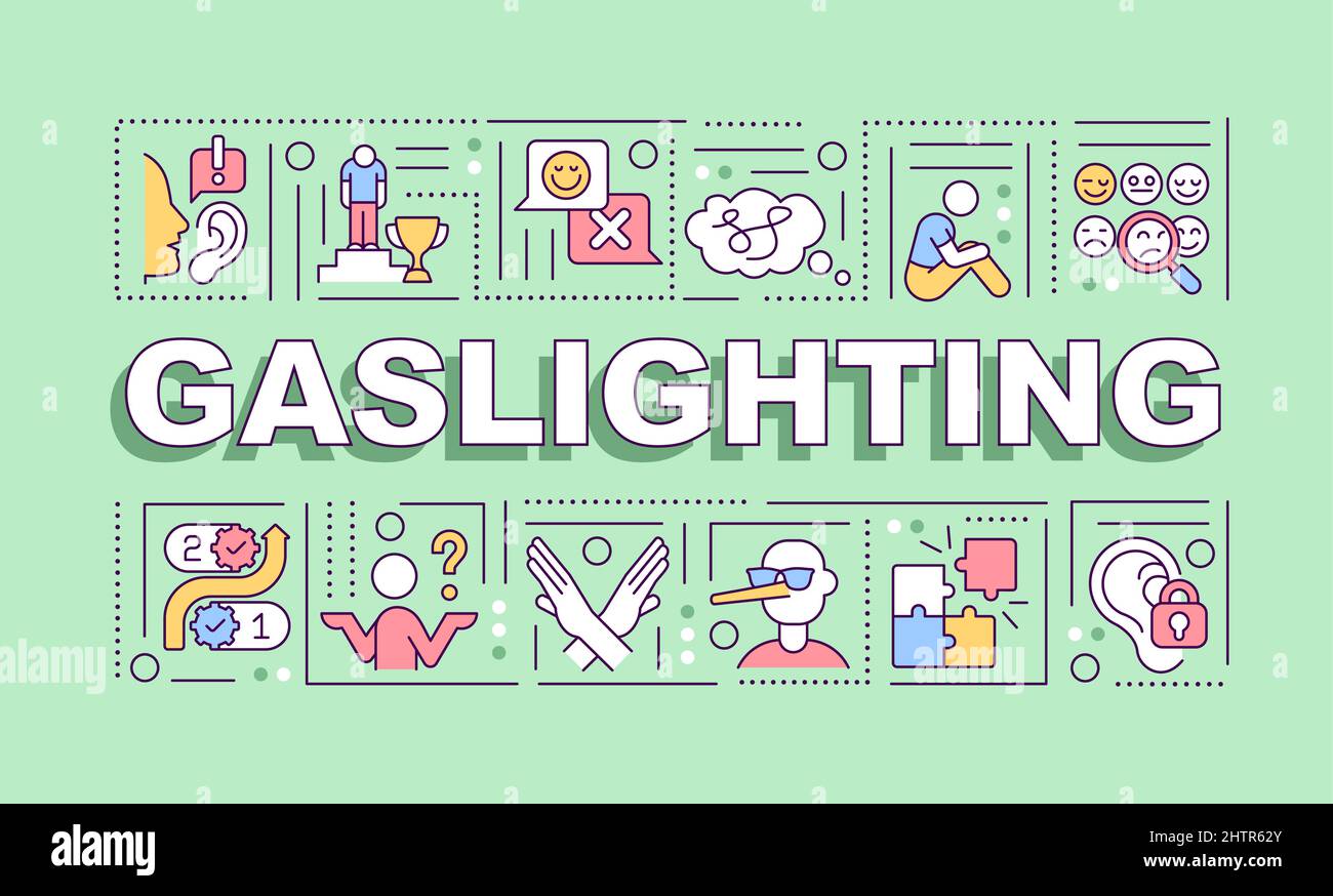 Gaslighting word concepts green banner Stock Vector Image & Art - Alamy