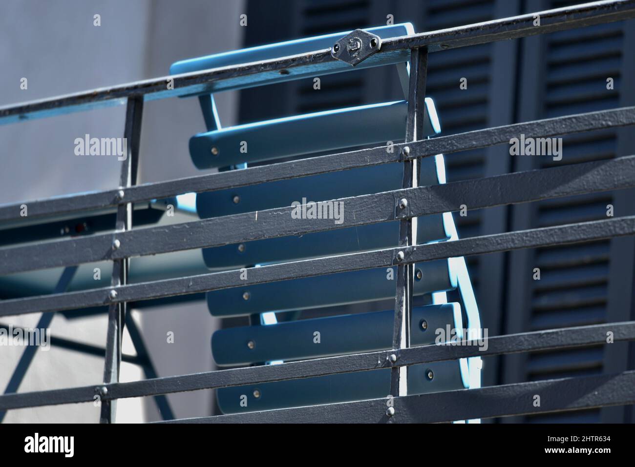 Traditional rural house balcony with a handcrafted wrought iron railing ...