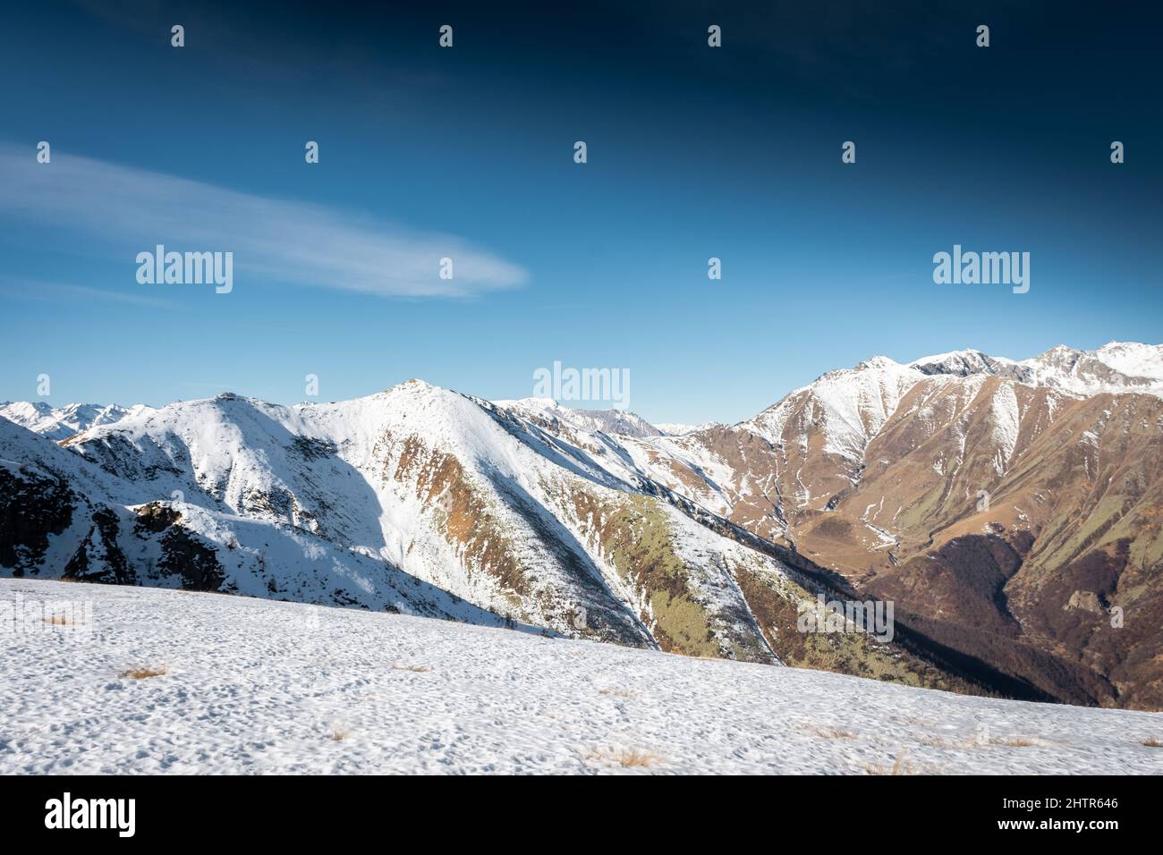 Snowy landscape of the Piedmont Mountains, Italian Alps Stock Photo - Alamy