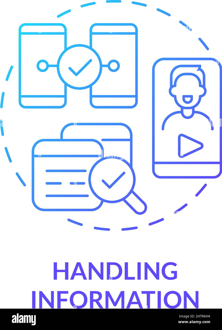 Handling information blue gradient concept icon Stock Vector Image ...