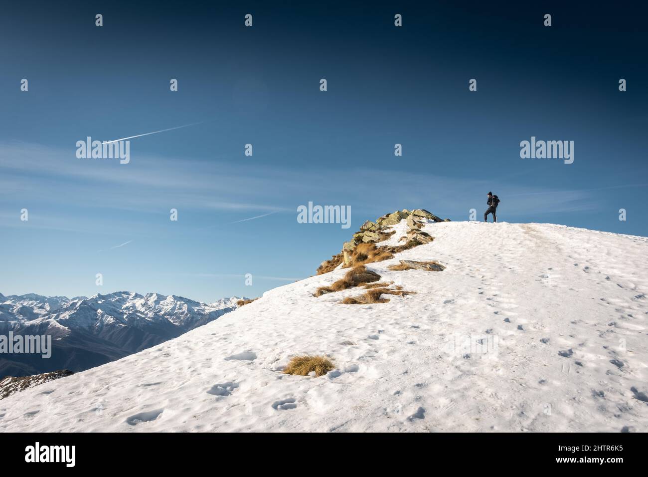 Snowy landscape of the Piedmont Mountains, Italian Alps Stock Photo - Alamy
