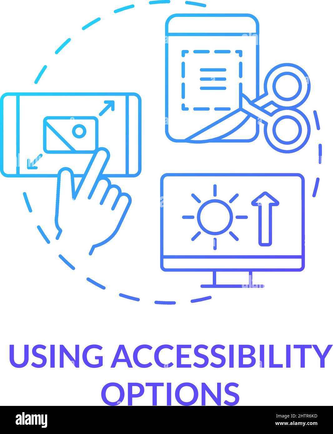 Using accessibility options blue gradient concept icon Stock Vector ...