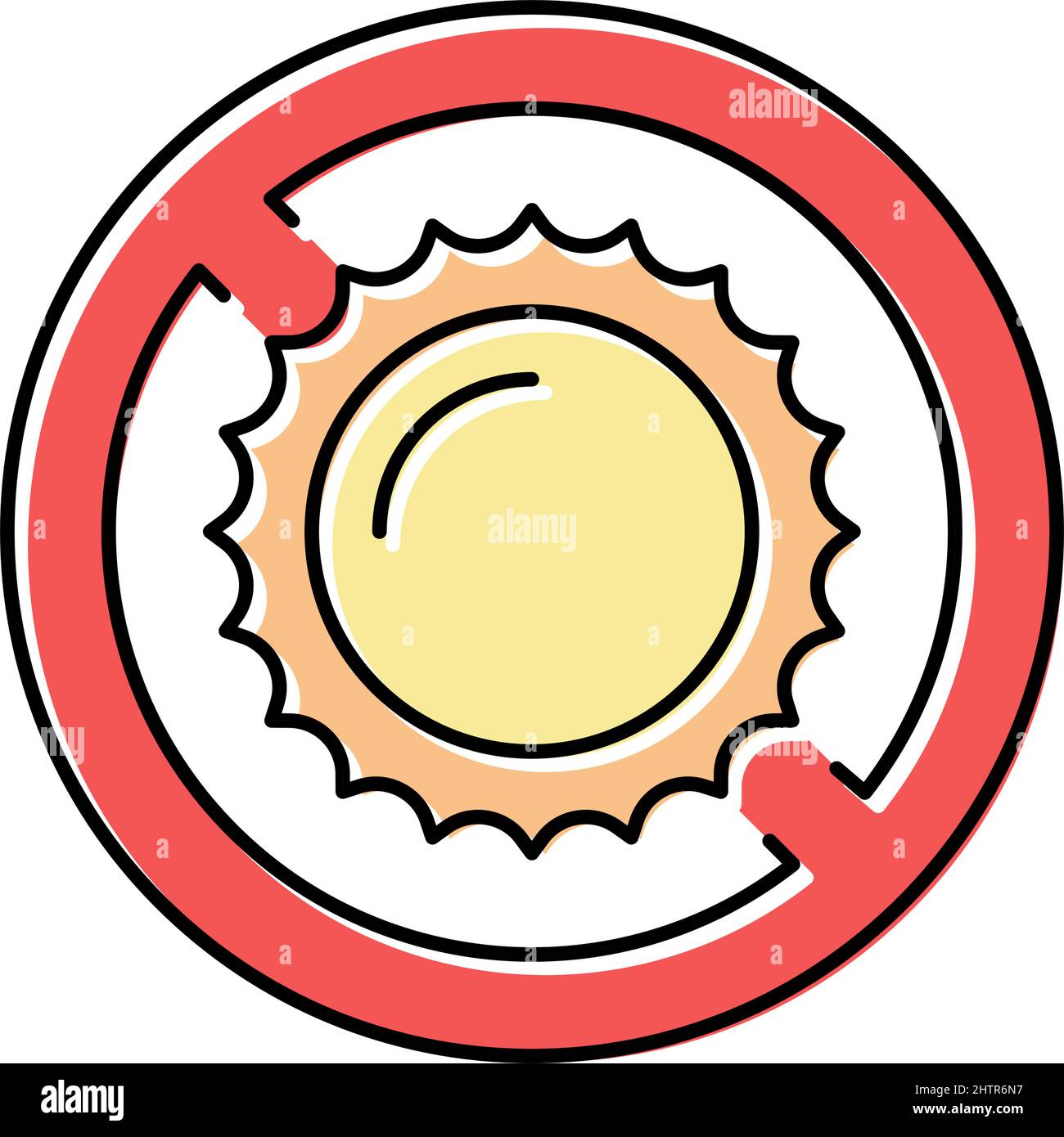 sun counterindication color icon vector illustration Stock Vector Image ...
