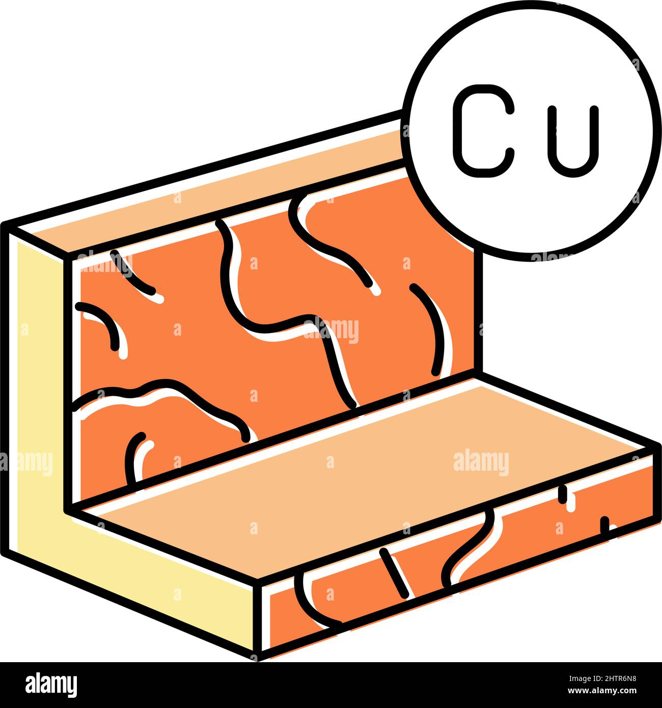 copper metal profile color icon vector illustration Stock Vector Image ...