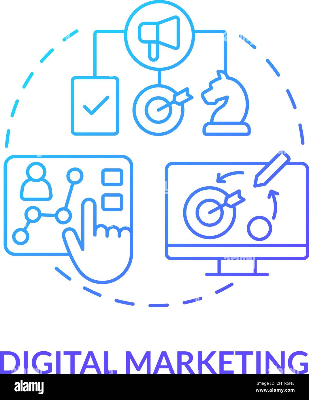 Digital marketing blue gradient concept icon Stock Vector Image & Art ...