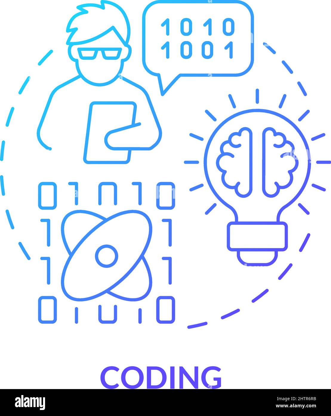 Coding blue gradient concept icon Stock Vector Image & Art - Alamy