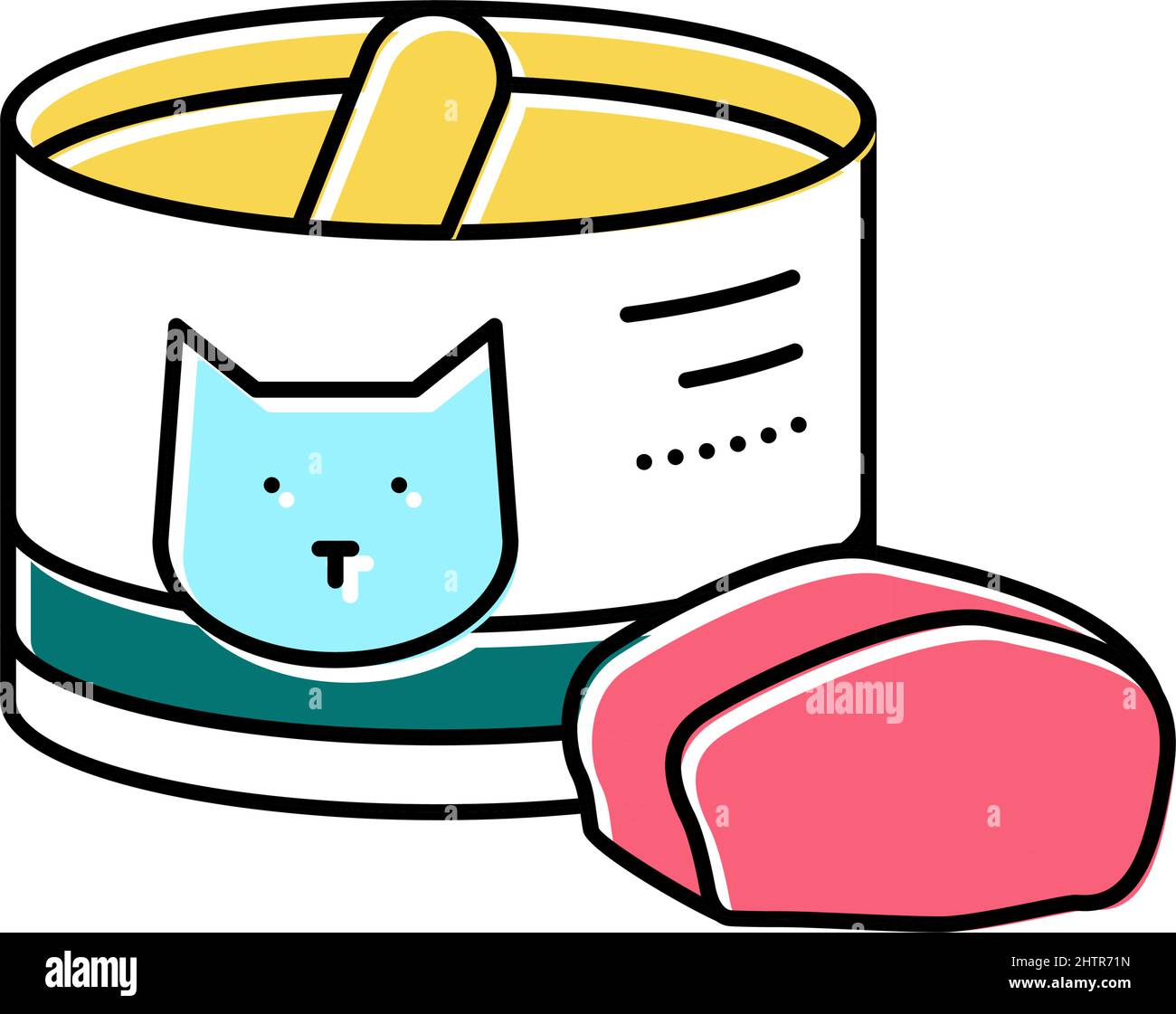 canned food for cat color icon vector illustration Stock Vector Image ...