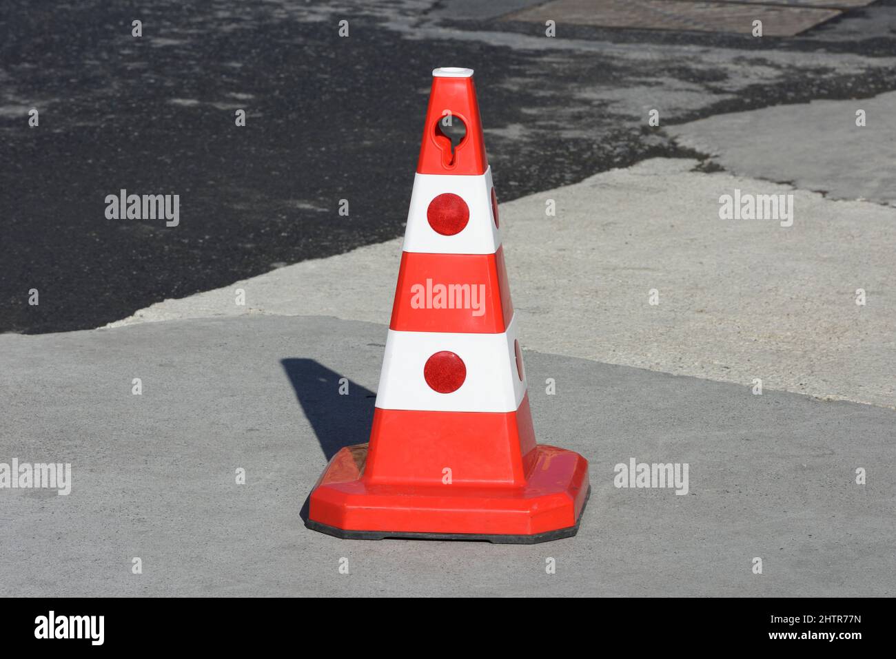 Collar cone, no parking mark on the street Stock Photo - Alamy