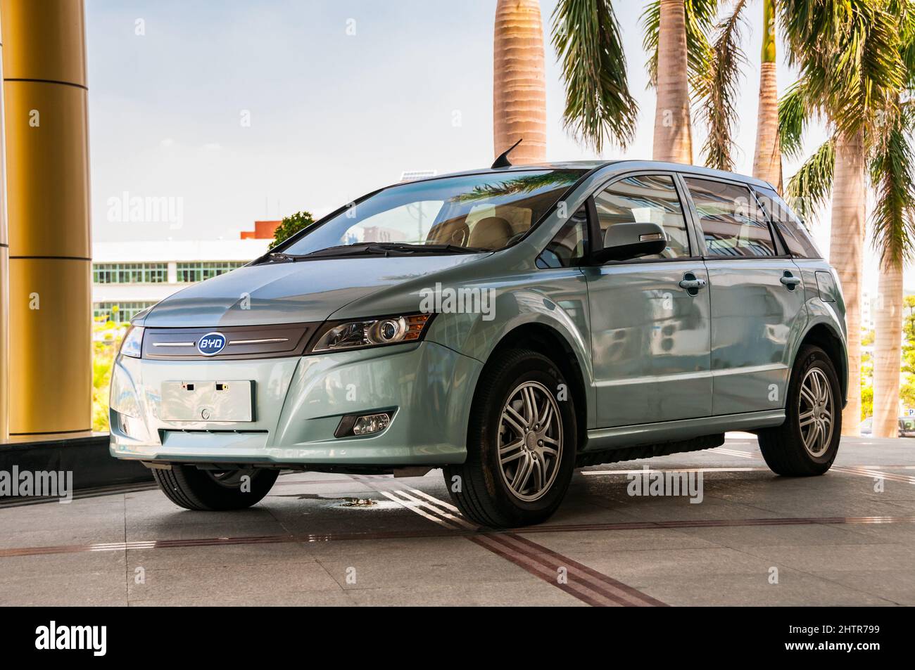 An early pre-production BYD e6 at BYD’s Pingshan factory in Shenzhen ...